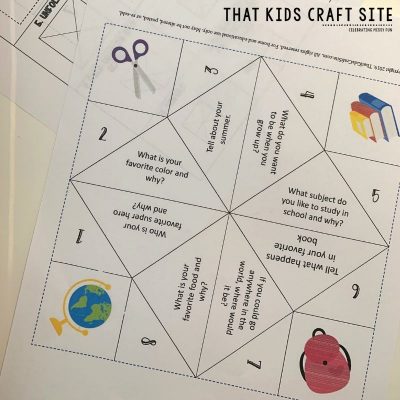 Printable Fortune Teller: Back to School - That Kids' Craft Site