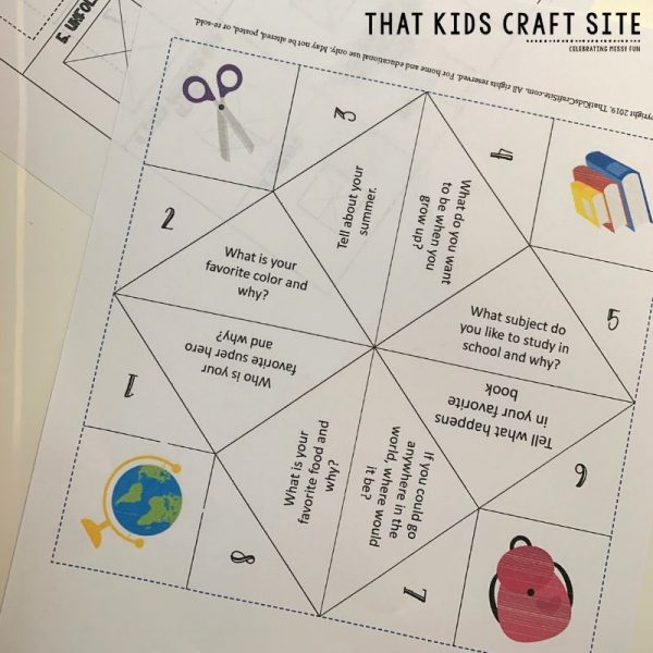Printable Fortune Teller: Back to School - That Kids' Craft Site