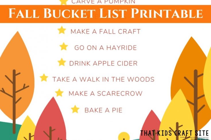Fall Bucket List for Families - Free Printable - That Kids' Craft Site