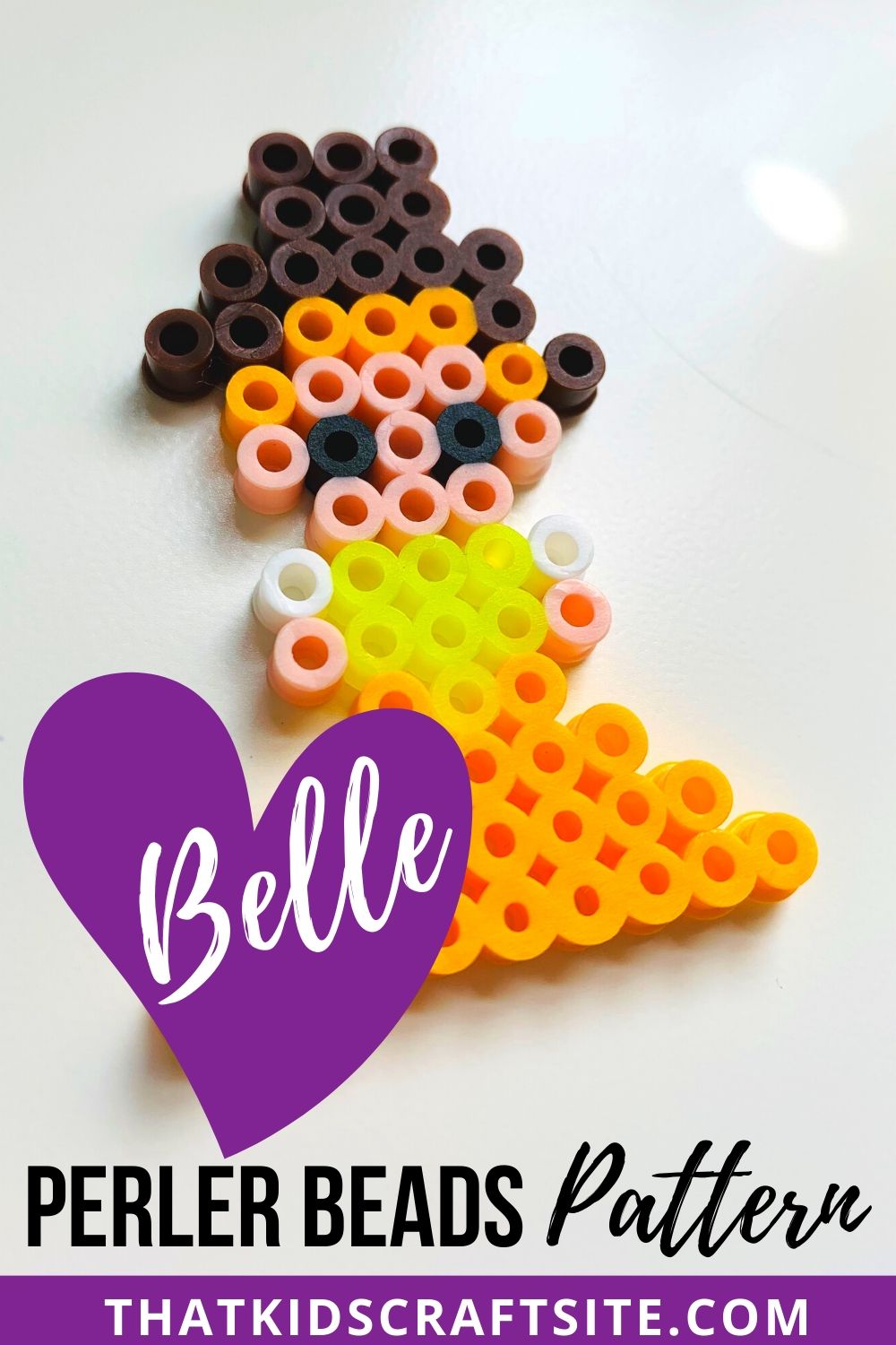 Princess Belle Perler Bead Pattern - That Kids' Craft Site