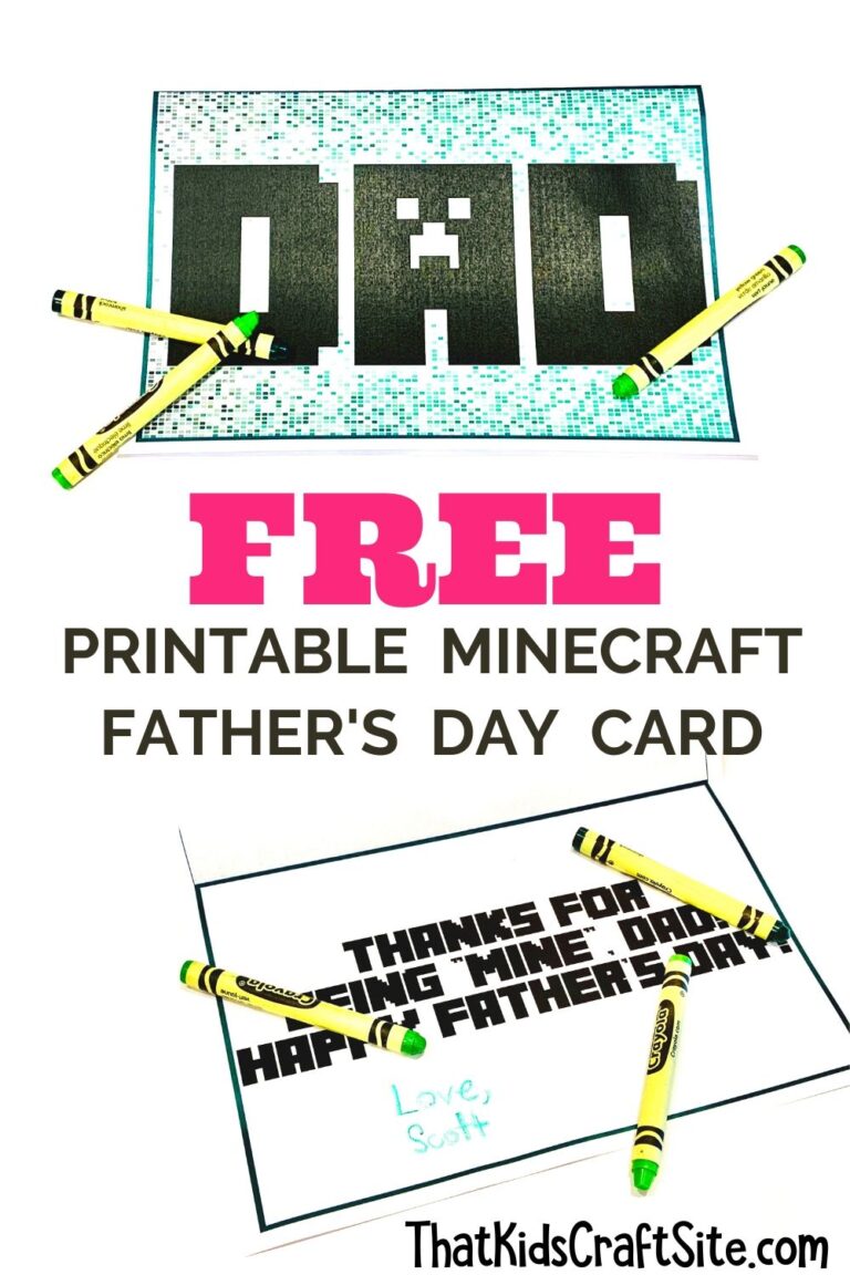 Minecraft Father's Day Card Printable - That Kids' Craft Site