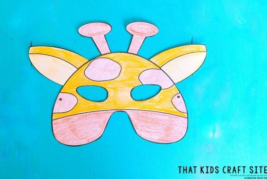 Giraffe Mask Craft {Free Printable Template} - That Kids' Craft Site