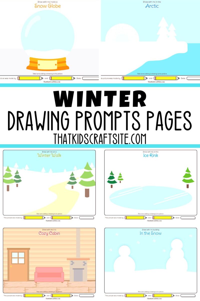 Winter Drawing Prompts Pages - That Kids' Craft Site