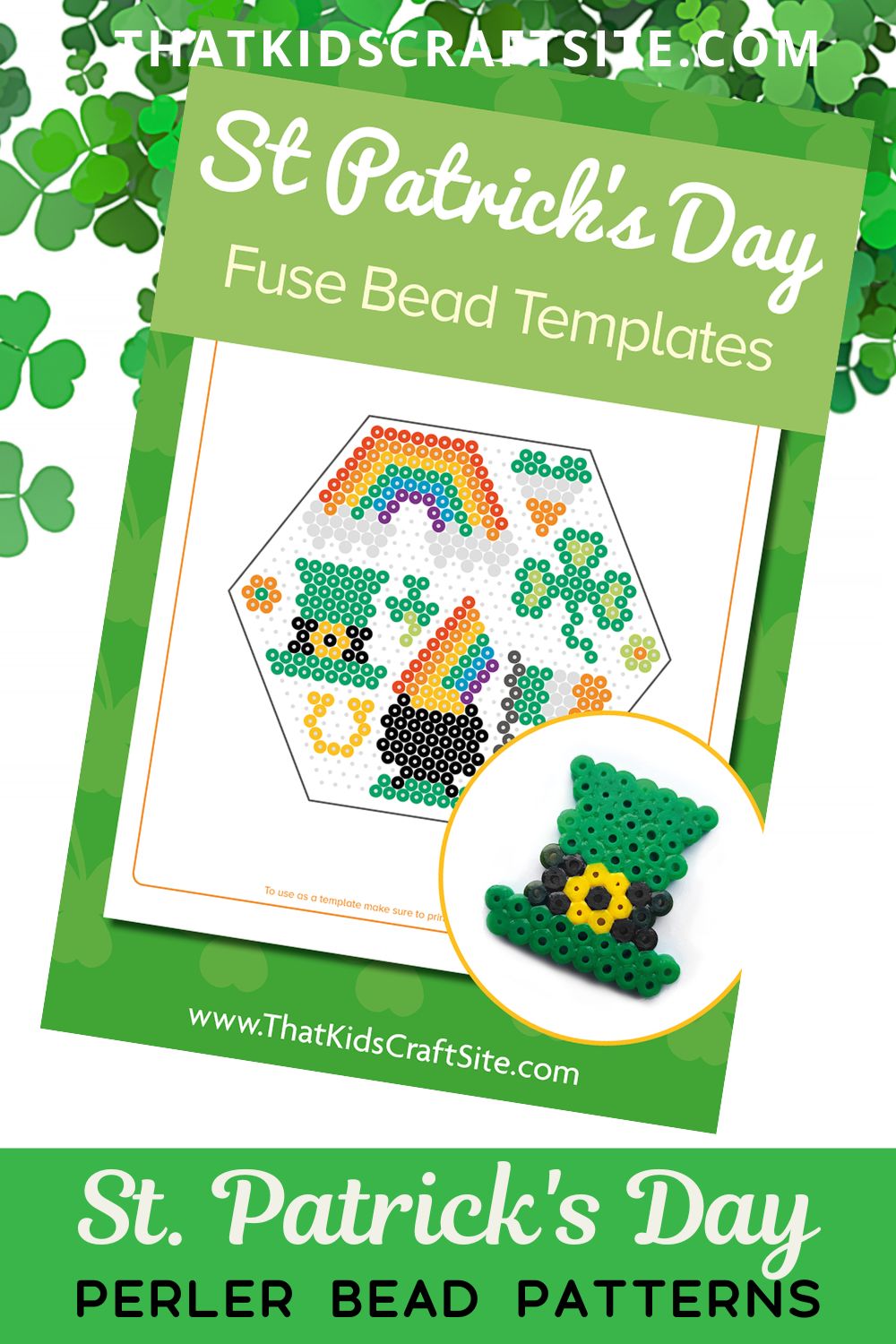St. Patrick's Day Perler Bead Patterns - That Kids' Craft Site