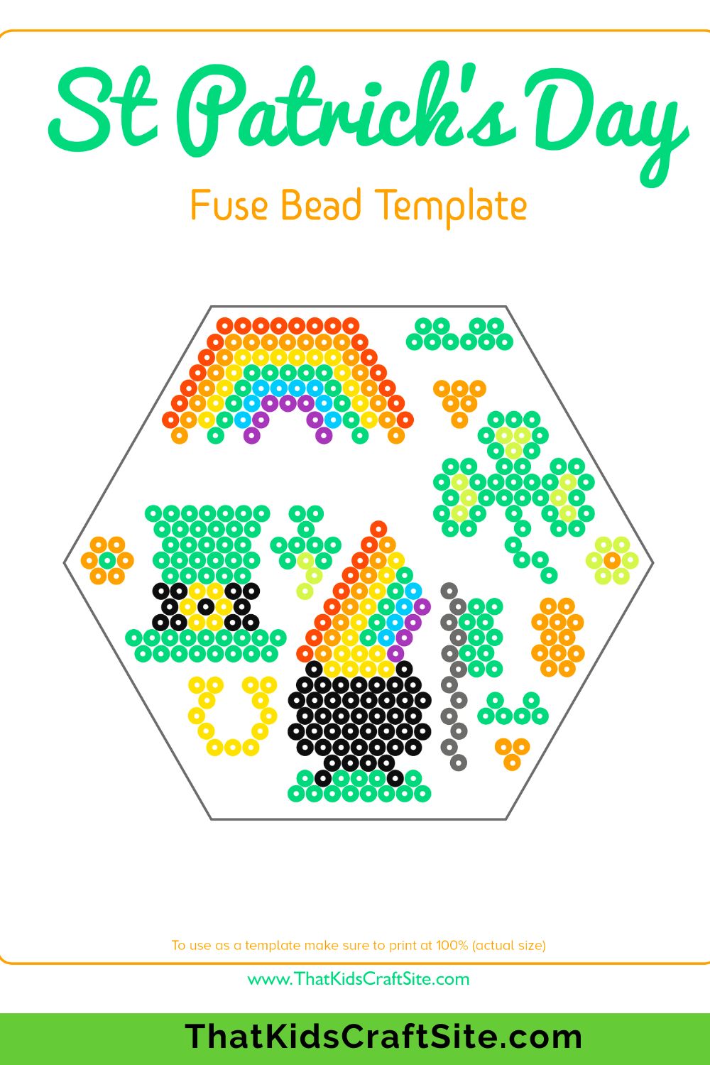 St. Patrick's Day Perler Bead Patterns - That Kids' Craft Site