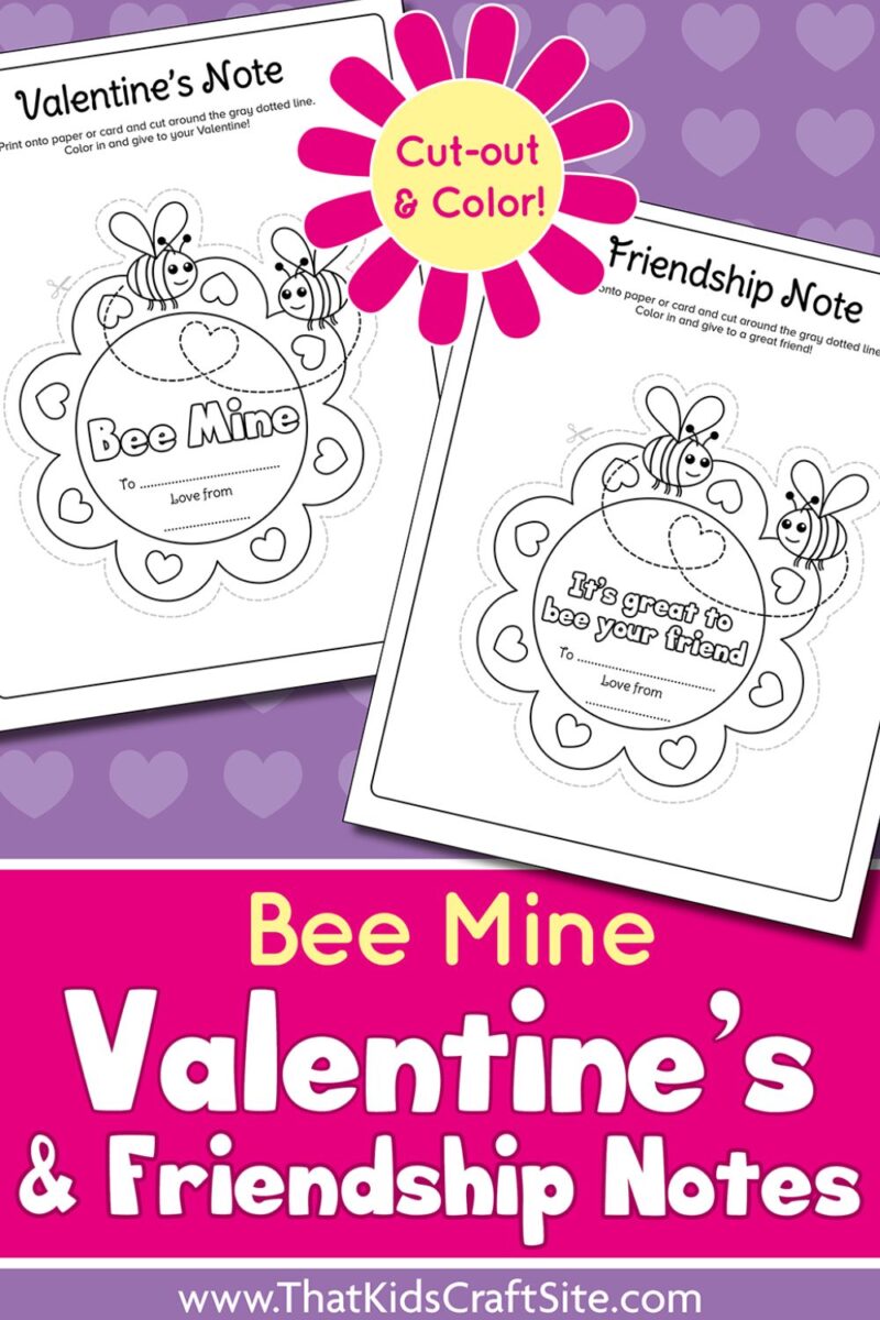 Valentine's Day Printable Notes - That Kids' Craft Site