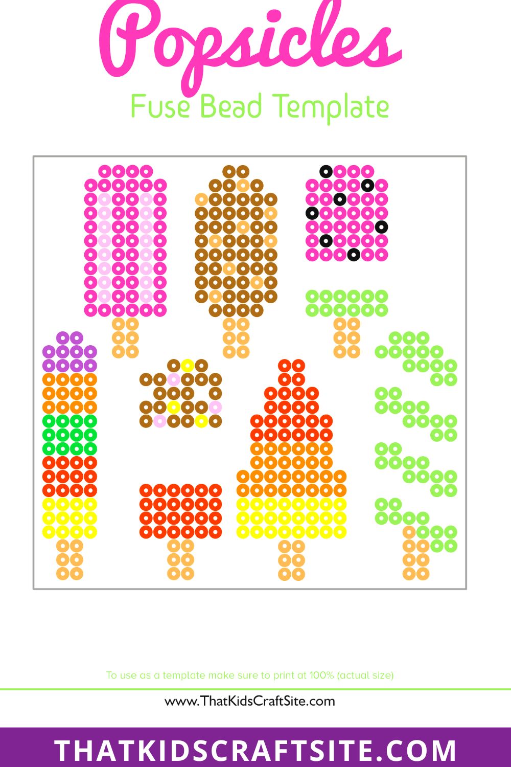 Popsicle Perler Bead Patterns for Kids - That Kids' Craft Site