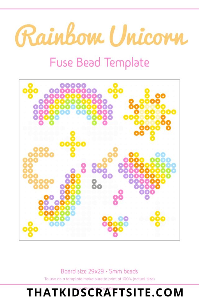 Rainbow Unicorn Perler Bead Patterns - That Kids' Craft Site